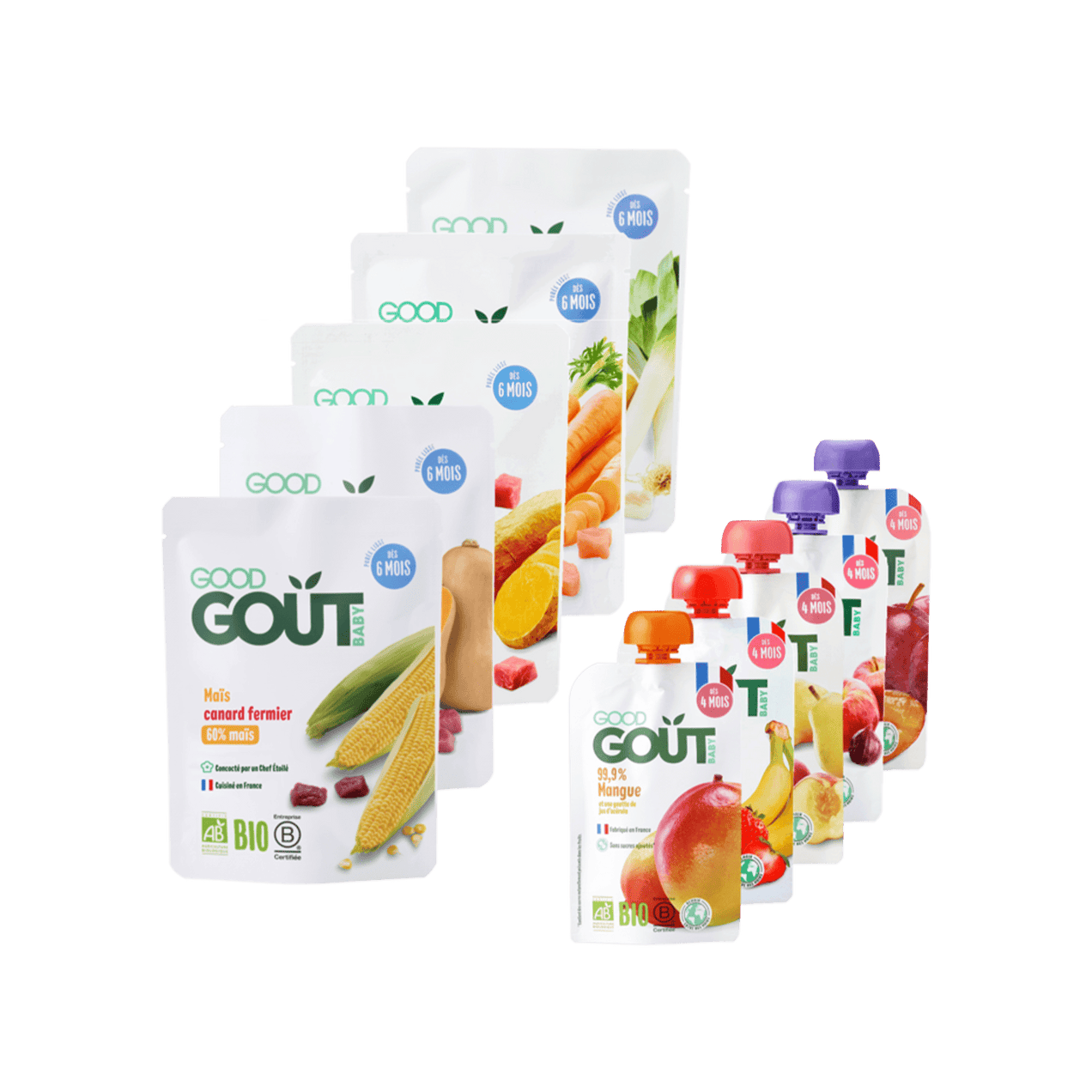 Organic Protein Introduction Meal Pack and Fruit Pouches for Babies from 6 months - Good Goût ...
