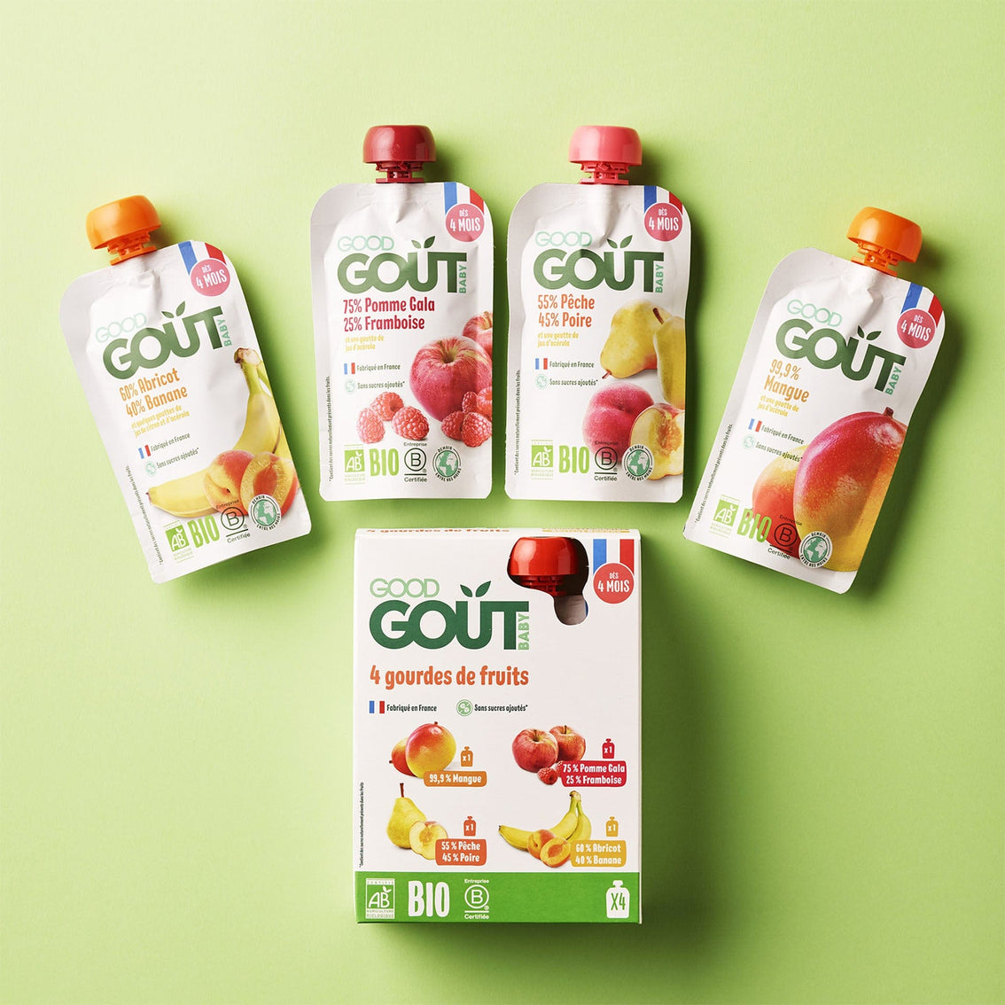 Organic Fruit Pouch Pack for Babies from 4 months - Good Goût – Biostime Nos Marques
